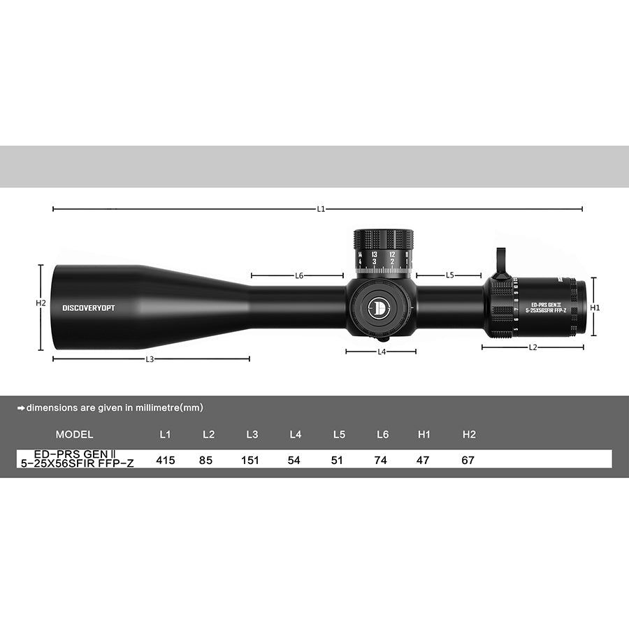 ED-PRS GEN2 5-25X56SFIR FFP-Z Optics Scopes -ED Japanese Glass ...