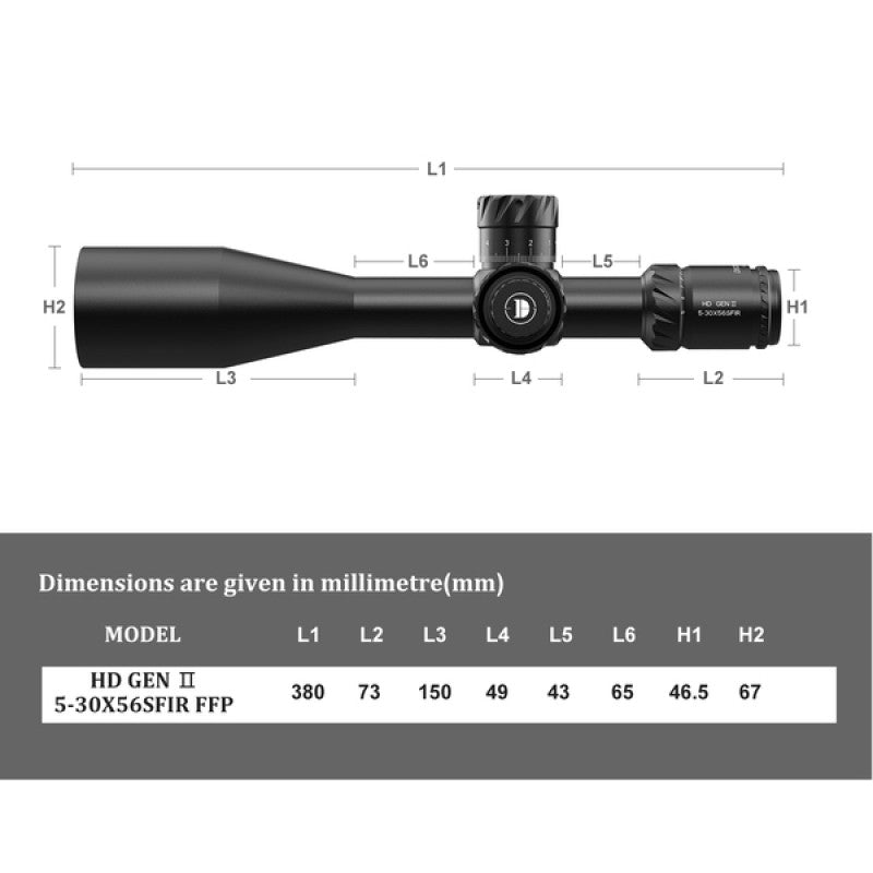 DISCOVERYOPT HD GEN II 5-30X56 SFIR FFP-ZEROSTOP Riflescope Optical ...