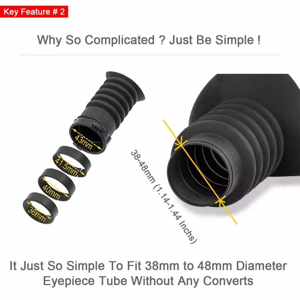 Hunting Rubber Eyepiece Protector Extender Scope Eyeshade Fit 38mm to ...